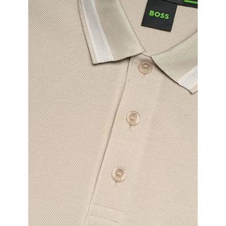 HUGO BOSS Banded Collar Cotton Polo - Gray