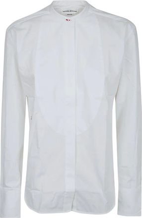 Victoria Beckham Femme, Blouses et Chemises, Blanc, Taille: 36 FR Chemise Col Mao