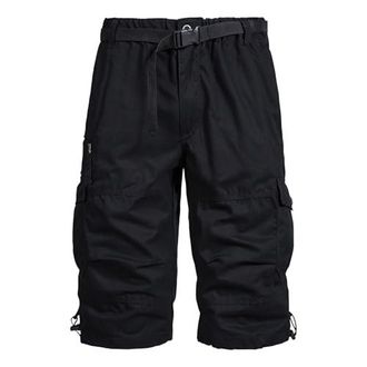 Generico Short d&eacute;t&eacute; d&eacute;contract&eacute; pour homme avec plusieurs poches, Noir, 3XL