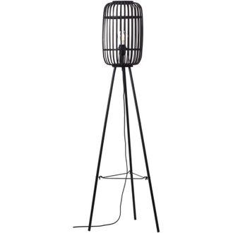 Brilliant lampadaire Woodrow, trois pieds bois fonc&eacute; / noir &Eacute;clairage dint&eacute;rieur, lampeadaires, tr&eacute;pied 1x A60, E27, 60W, convient aux lampes