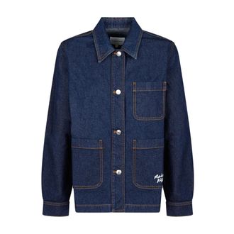 Maison Kitsun&eacute; Indigo Workwear Denim Jacke - - Jackets - Damen - Blau - S
