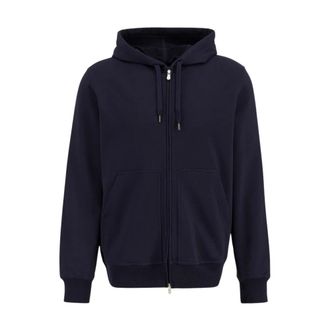 Brunello Cucinelli Homme, Sweatshirts et sweats à capuche, Bleu, Taille: M Sweat à capuche zippé en coton