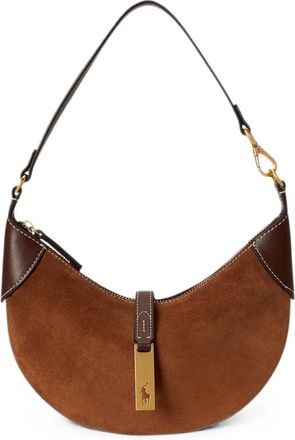 Ralph Lauren Mini Polo ID Suede Shoulder Bag