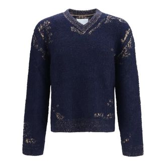 Maison Margiela Acid Knit Sweater - - Knitwear - Herren - Blau - L