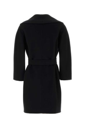 Max Mara Womens Black Wool Messi Coat Exterior: Virgin Cappotti