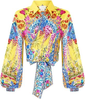 Camilla Femme, Blouses et Chemises, Multicolore, Taille: 36 FR Cropped Wrap Shirt