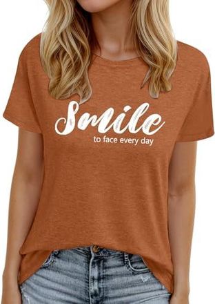 Generic T-shirt Imprim&eacute; Femme Col V T-shirt &agrave; Manches Courtes avec Impression Comme Haut D&eacute;t&eacute; D&eacute;contract&eacute; Pour Les Loisirs &Agrave; La Mode T-shirts Pour Femmes T-sh