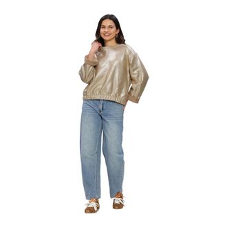 Summum Jersey Coated Sweat - - Sweatshirts & Hoodies - Damen - Gelb - 2XL