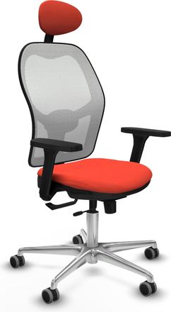 Piqueras y Crespo Ergonomischer Home Office Jorquera Stuhl mit 3D-Armen, h&ouml;henverstellbarer Lendenwirbelst&uuml;tze und festem Kopfteil, ausgestattet mit Syncro/Traslack und