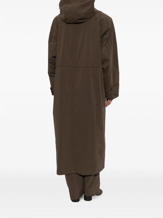 Iro Drawstring Hooded Coat - Brown
