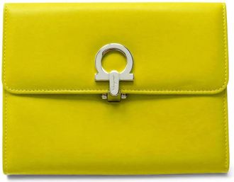 Ferragamo Crossbody Bags - SALVATORE FERRAGAMO GANCINI GELBE LEDER CLUTCH-TAS - Gr. unisize - in Gelb - f&uuml;r Damen