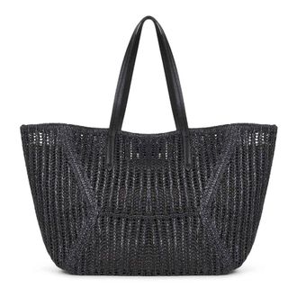 Brunello Cucinelli Femme, Sacs, Noir, Taille: ONE Size Woven Raffia Tote