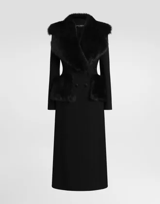 Dolce & Gabbana Mantel Aus Doppelter Wollgabardine - Frau Collection Schwarz 38