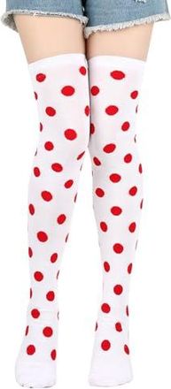 Generic Christmas Dress Up Stocking Festival Maquillage Accessoires COS Dots Knee Chaussettes Bas Chaussettes Homme Courtes Noir, Blanc., S