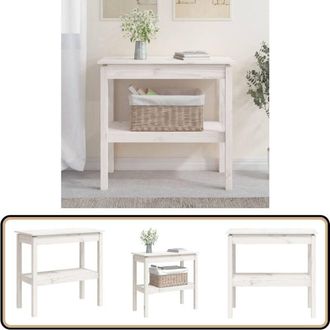 vidaXL Konsolentisch Weiß 80x40x75 cm Massivholz Kiefer - Konsolentisch - Wohnzimmermöbel - Holzmöbel - Sideboard - Kiefernholzmöbel