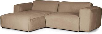 Studio Copenhagen home24 Ecksofa 1,5-Sitzer mit Longchair Braun Cordstoff Snor 260 x 71 x 173cm Longchair davorstehend links Modern