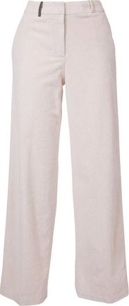 PESERICO Femme, Pantalons, Blanc, Taille: 36 FR Pantalon en velours c&ocirc;tel&eacute; 500 lignes