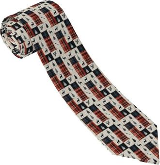 Generic Cravate Motif &Agrave; Carreaux Avec Des &Eacute;lans De No&euml;l Classique Necktie &Eacute;l&eacute;gant Cravates Homme Pour Mariage C&eacute;l&eacute;brations L&Eacute;cole