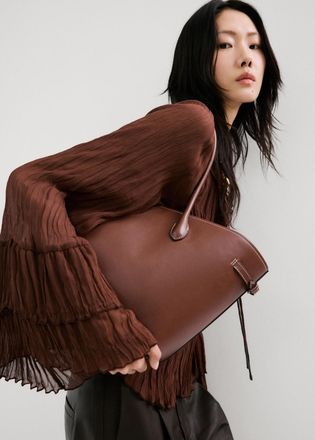 Mango Shopper-Bag mit Doppelhenkel mittelbraun - Damen - Einheitsgr&ouml;&szlig;e - MANGO