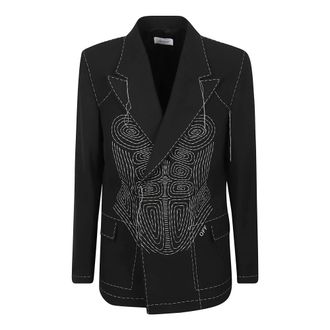 Off-white Schwarz-wei&szlig;e Smokingjacke - - Jackets - Herren - Schwarzk - M