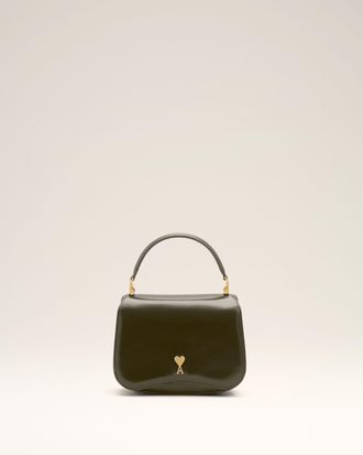 Ami Sac Port&eacute; Main Paris Paris Vert en Cuir De Veau Kaki Fonce - TU - Unisex