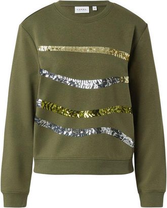 Comma Sweatshirt Sweatshirt Sweatshirt mit Pailletten-Artwork