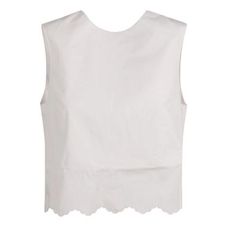 Patou Besticktes Crop Top in Wei&szlig; - - Tops - Damen - Wei&szlig; - S
