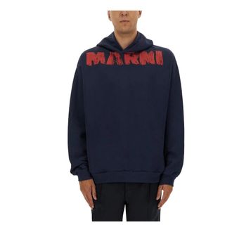 Marni Monolith Print Hoodie - - Sweatshirts & Hoodies - Herren - Blau - XL
