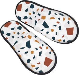 Generic Pantoufles Unisexes Motif De Carreaux De Terrazzo Chaussons DInt&eacute;rieur Automne Hiver Doux Pantoufles DExt&eacute;rieur, Pour Hommes, Mariage, Int&eacute;rieur Ext&eacute;r