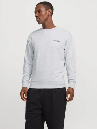 Jack & Jones Sweatshirt Pullover mit Rundhals, Logo Front & R&uuml;cken JJEBRADLEY GRAPHIC SWEAT CREW NOOS