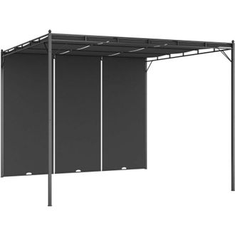 vidaXL Vidaxl - Belv&eacute;d&egrave;re de jardin avec rideau lat&eacute;ral 3x3x2,25 m Anthracite