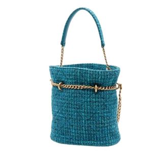 Chanel Sac seau en tweed Pre-owned - Femme - Pre-owned - Bleu - Taille: ONE Size