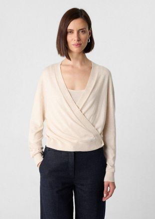 Comma Cardigan Strickjacke Wickel-Cardigan aus Feinstrick