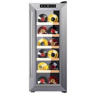 Cecotec Weink&uuml;hlschrank GrandSommelier 1270 CoolWood, mit 12 Flaschen Fassungsverm&ouml;gen und thermoelektrischer K&uuml;hlung. Einstellbare Temperatur und