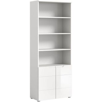 ebuy24 Solero Regal 2 T&uuml;ren 2 T&uuml;ren, 3 Regale wei&szlig; hochglanz, wei&szlig;