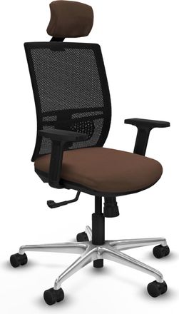 Piqueras y Crespo Schreibtischstuhl mit Armlehnen, h&ouml;henverstellbarer Lendenwirbelst&uuml;tze und h&ouml;henverstellbarem Kopfteil, ausgestattet mit 4 Positionen, Schwarz/Dunkelb