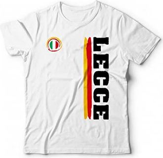 Generico T-shirt Lecce Plusieurs couleurs Sport Football Tifoso Jaune Rouge - T-Shirt Villes Tailles de la S au XXL, Blanc, XXL