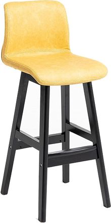 Generic Barhocker mit R&uuml;ckenlehne und Holzbeinen aus Kunstleder, hohe K&uuml;chenst&uuml;hle f&uuml;r Pubs und Caf&eacute;s