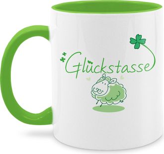 Shirtracer Tasse Tassen 325ml - Statement - Glückstasse - 325 ml - Hellgrün - glückstassen kaffetassen sprüche statements glück teetasse glücksbecher statement-t