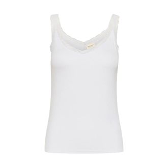 Part Two Feminines Top mit Spitzenbesatz Bright White - - Tops - Damen - Wei&szlig; - XL