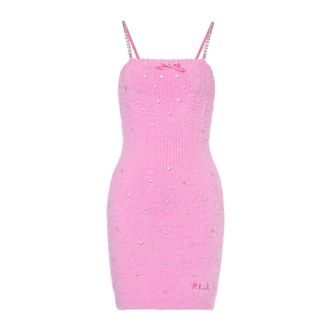 Philosophy di Lorenzo Serafini Femme, Robes, Rose, Taille: 36 FR Robe &agrave; Bretelles Orn&eacute;es de Bijoux