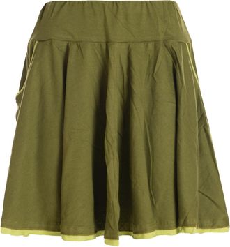 vishes Alternative Bekleidung - einfarbiger kurzer Damen-Rock Mini-Rock Tanz-Rock Baumwollrock Olive 38