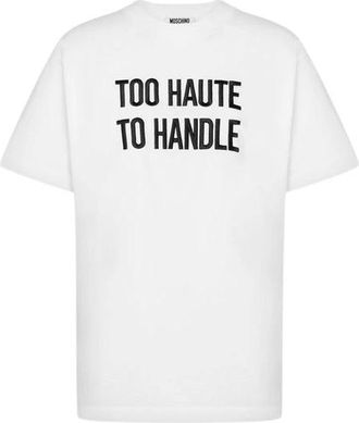 Moschino unisex, Tops, Blanc, Taille: 2XS T-shirt en jersey de coton brod&eacute;