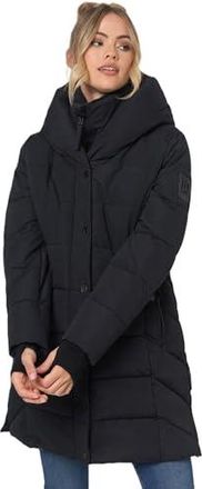 Navahoo Veste dhiver longue matelass&eacute;e chaude &agrave; capuche B959 pour femme, Noir, M