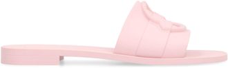 Moncler Womens Round-Toe Rubber Slides Pink Sandal