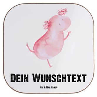 Mr. & Mrs. Panda Personalisierter Untersetzer Axolotl Tanzen - Personalisierte Geschenke, Personalisieren, Blumenuntersetzer, gut Gelaunt, Bierdeckel, Filzuntersetzer,