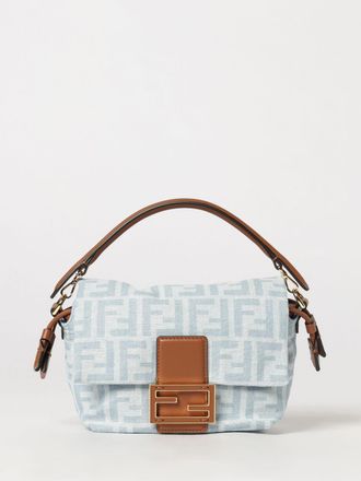 Fendi Mini-sac Mamma Baguette en denim &agrave; monogramme FF jacquard