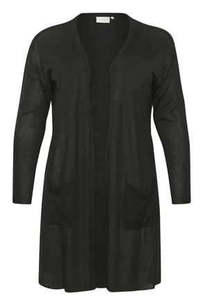 Kaffe Curve Strickjacke KCsandy Damen Strickjacke Lang Cardigan Gro&szlig;e Gr&ouml;&szlig;en Langarm M, Black Deep M