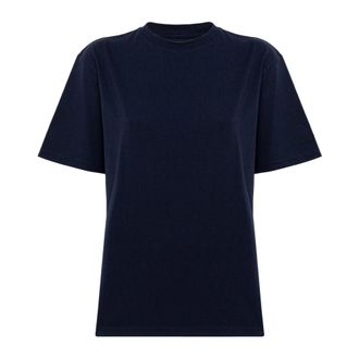Autry Femme, Tops, Bleu, Taille: 36 FR T-shirt bleu foncé à manches courtes en coton