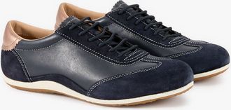 Geox Baskets bi-mati&egrave;re en cuir m&eacute;lang&eacute;